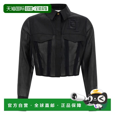 1h可退 潮奢 Elisabetta Franchi 女士 翻盖刺绣衬衫 CA12661E2
