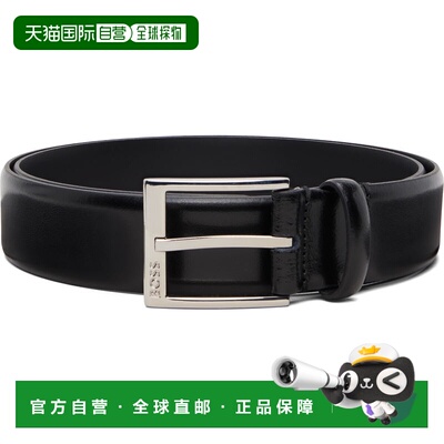 BOSS 波士 男士 黑色 Branded-Buckle Made In Italy 腰带 504822
