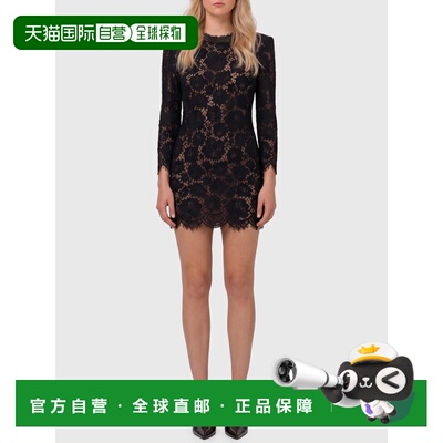 SELF-PORTRAIT 女士连衣裙 AW26045SB AW2026 黑色 蕾丝长袖迷你