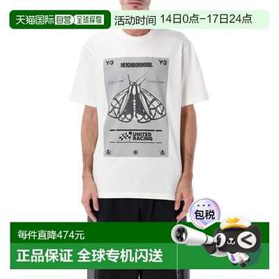 1h可退 潮奢 Y-3 NBHD 男士 宽松款棉质印花T恤 JX7437W上衣男装