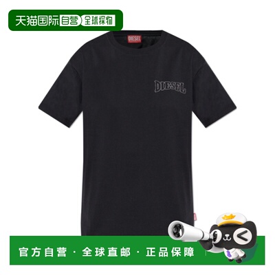 DIESEL 女士T恤 A219570PLAT9XX SS2026 黑色 圆领T恤短袖