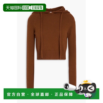 1h可退 潮奢 ZIMMERMANN 女士 短款羊毛羊绒混纺连帽衫 9731TS241