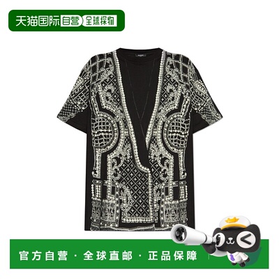 BALMAIN 女士T恤 EF1EH005GE48EAB SS2025 黑色 Oversize t-shirt