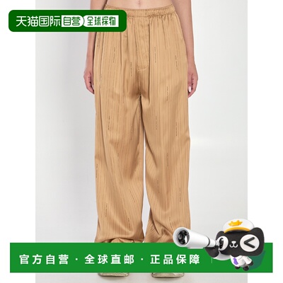 BALENCIAGA 女士休闲裤 847154TSLA62684 AW2025 浅棕色阔腿裤
