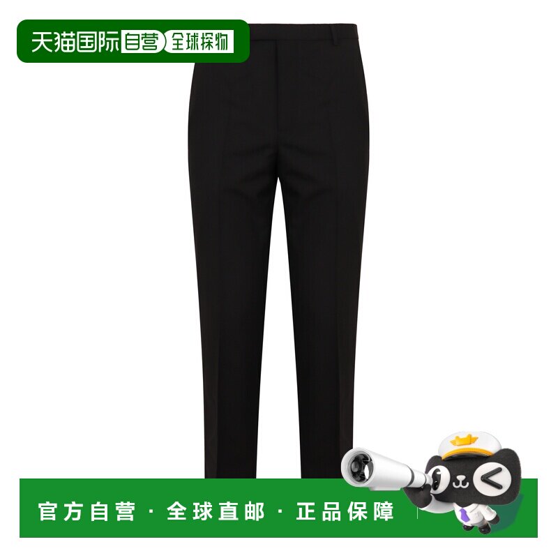 GUCCI 男士休闲裤 814299Z7AOX1000 AW2025 黑色背带裤直筒裤