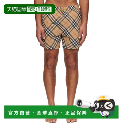 Burberry 巴宝莉 男士 驼色格纹泳裤 8108203B9368SANDIPCHECK