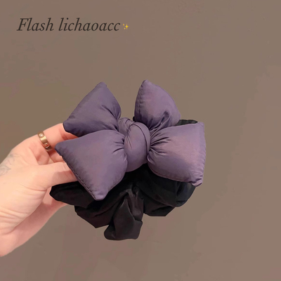 藤萝紫色充棉蝴蝶结发圈秋冬新款大肠圈头饰洋气发绳扎马尾头绳女