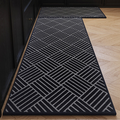 提花橡胶底雪尼尔厨房防滑地垫