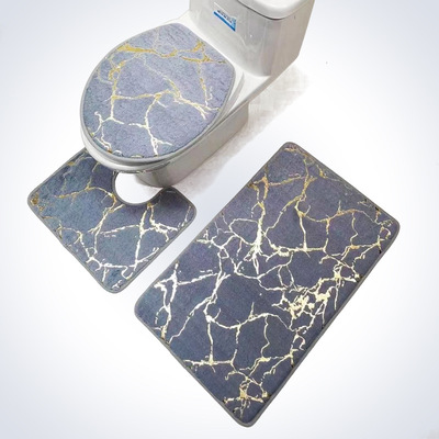 Imitation rabbit plush marble pattern bronzing car floor mat