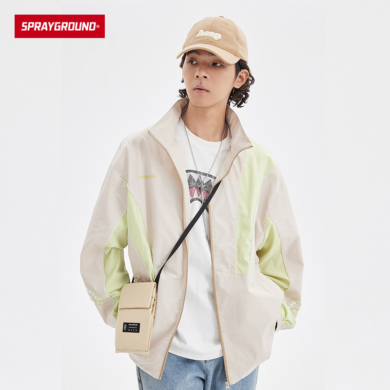 SprayGround春季新款撞色拼接夹克宽松版型休闲外套W0911114