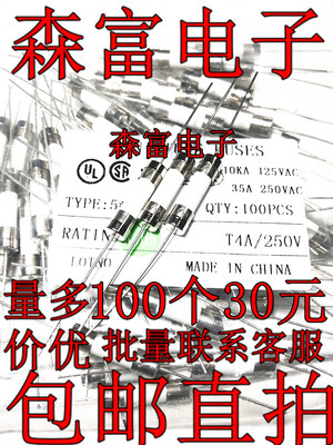 T4A250V 陶瓷带脚 陶瓷带脚双帽保险丝管5X20MM T4AH250V
