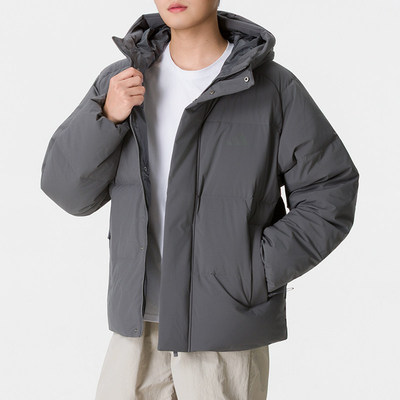 阿迪达斯男装2026新款运动休闲连帽舒适保暖羽绒服LE4956 LE4955