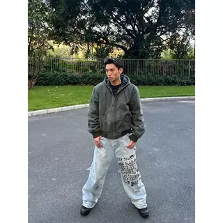 做旧YKK连帽棉服外套J130|暖秋冬