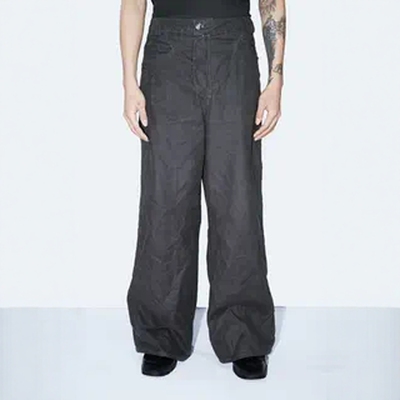 帆布重工美式宽松休闲廓腿工装裤