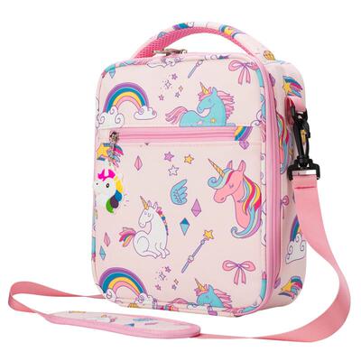 BPA free Children Cartoon Unicorn Lunch Box Bag for Girls新