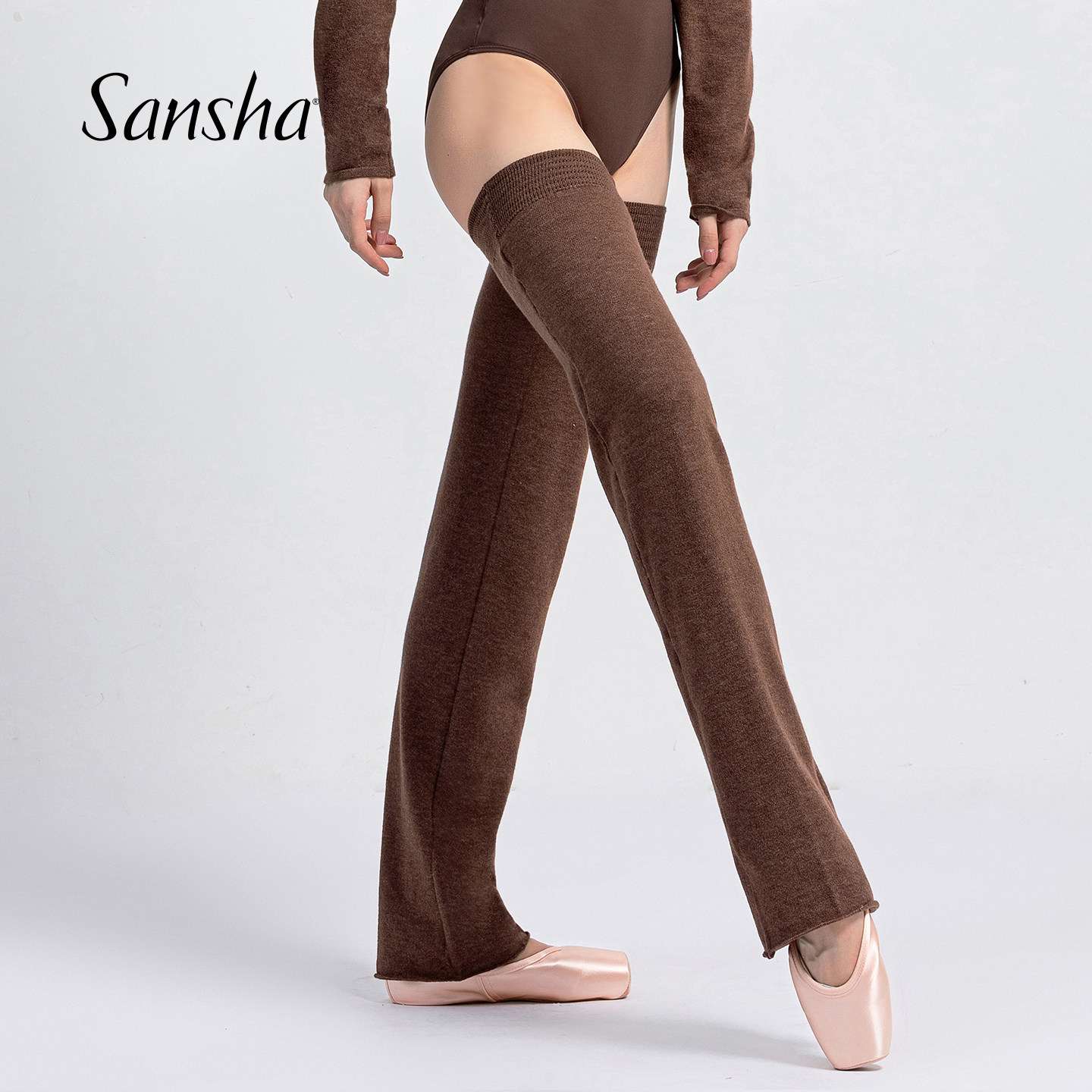 sansha三沙舞蹈练功护腿套芭蕾舞针织护腿袜护具秋冬保暖袜套