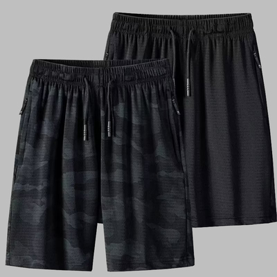 冰丝网眼五分裤男夏季运动速干沙滩裤透气休闲短裤家居裤空调睡裤