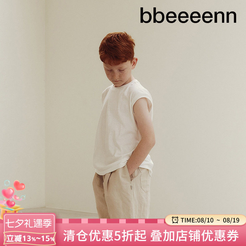 bbeeeenn韩国童装夏季新款男童纯棉背心儿童时尚薄款无袖上衣