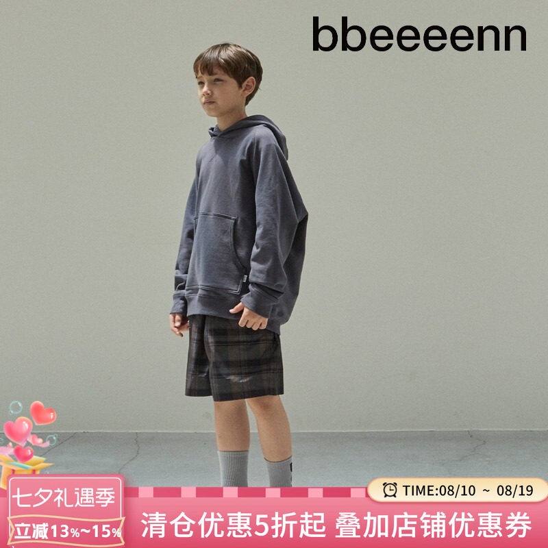 Bbeeeenn韩国童装秋冬新款中大童长袖卫衣男女童连帽T恤上衣