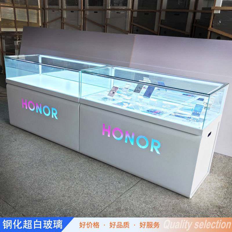 荣耀手机展柜新款现货铁质钢化玻璃数码配件精品陈列展示封闭柜台