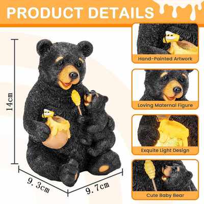 跨境新品倡议树脂摆件led熊爱户外礼品雕像灯花园装饰灯雕像花园