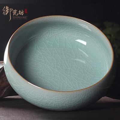 龙泉市茶具青瓷茶洗陶瓷杯洗笔洗冰裂开片水洗大号茶道烟灰缸花盆