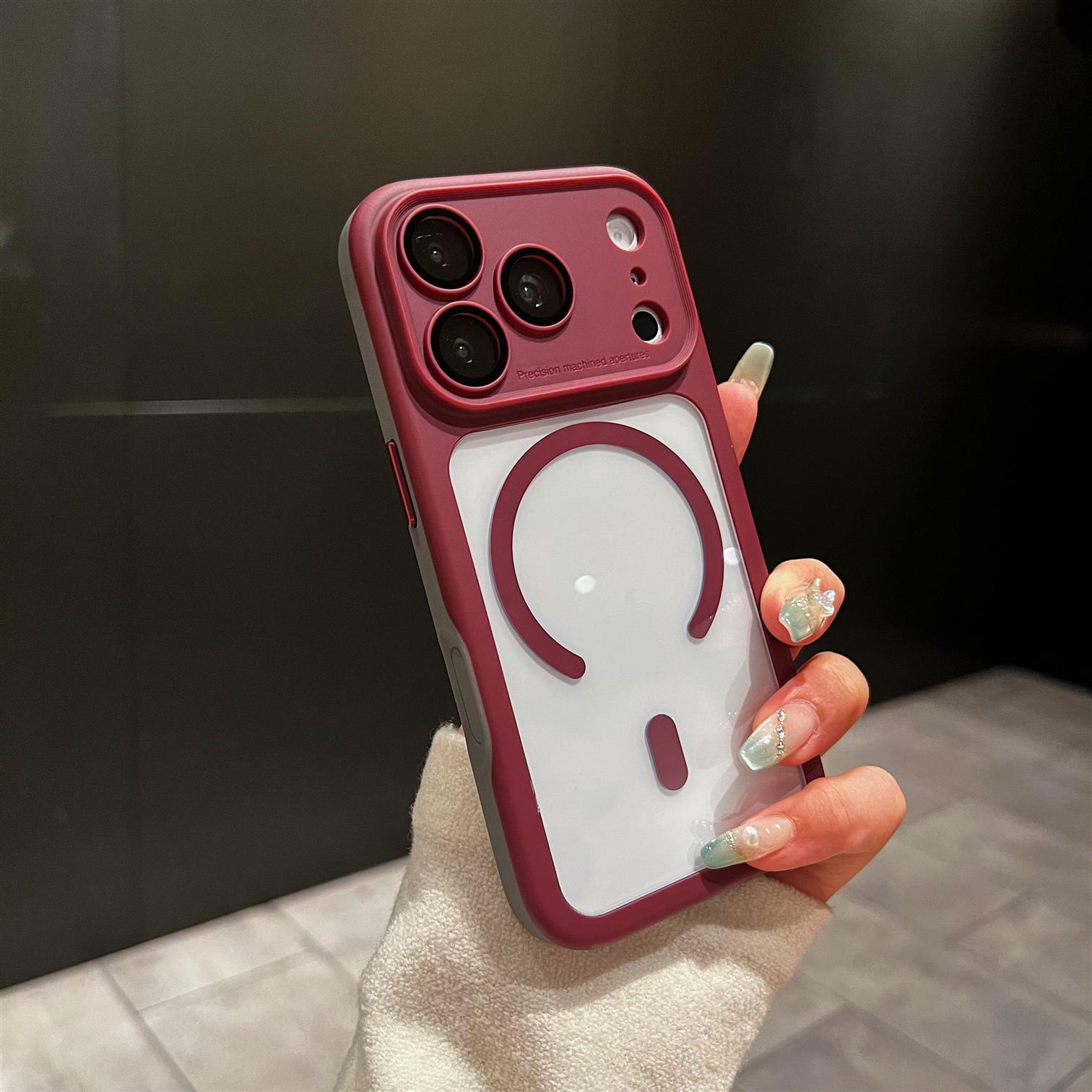 新款秒变17磁吸大视窗适用iPhone17promax手机壳苹果16新款带相机按键15高透亚克力14全包肤感防摔13超火女款