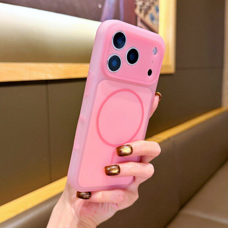 果冻冰感磨砂磁吸适用iPhone17promax手机壳苹果16pro网红爆款15男女14创意撞色17pro相机按键全包13防摔耐脏