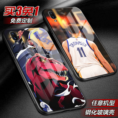 克莱汤普森汤神佛祖适用VIVOx23幻彩y67y66玻璃y95 y3手机壳 定制