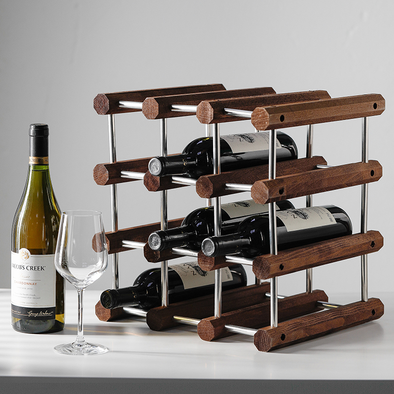 意大利进口实木红酒架酒格子摆件葡萄酒架子家用小型红酒柜展示架_虎窝淘