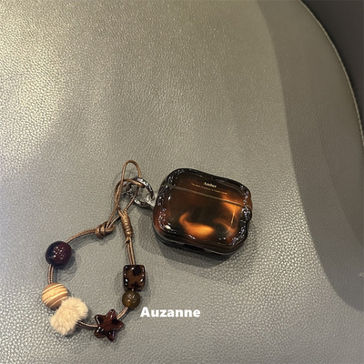 复古半透琥珀纹耳机壳