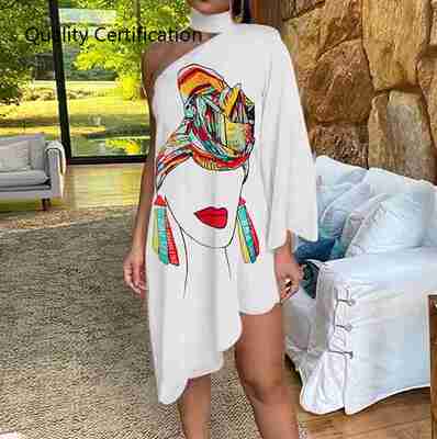 Irregular Ruffle Dress Ladies