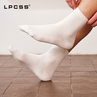 LPCSS精梳棉吸汗螺纹中筒袜男