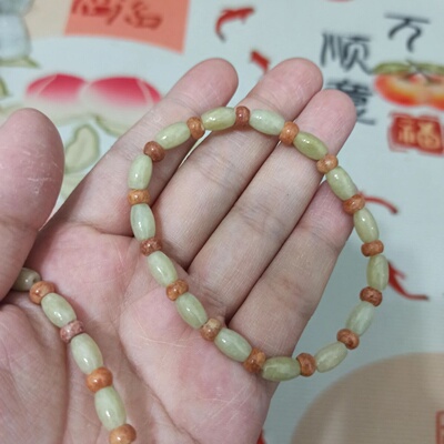 天然翡翠路路通长桶珠