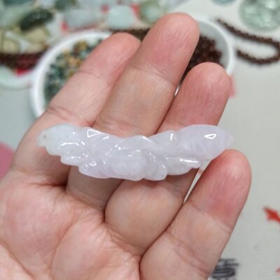天然翡翠玉璜项链吊坠