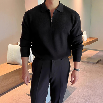 Zippersweatermen'sknittedshirt