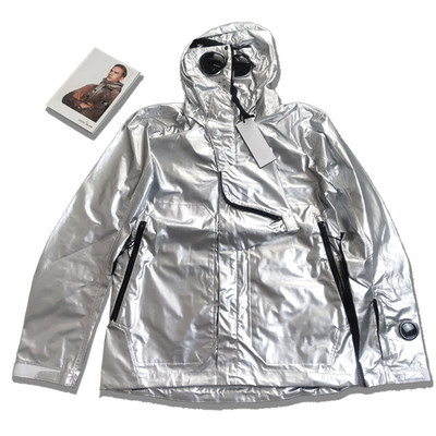 TOPSTONEY银色连帽防风夹克男户外休闲拉链外套时尚新青年冲锋衣