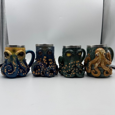 跨境爆款 Cthulhu-Inspired Pirate Tankard适合酒吧餐厅家庭使用