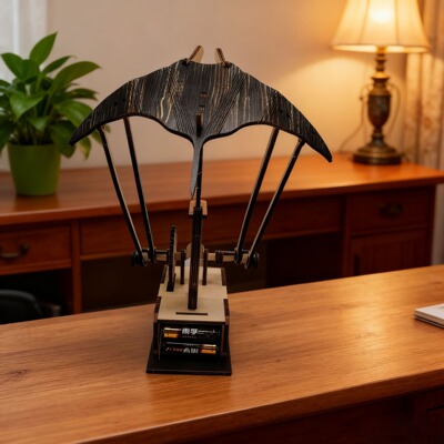 跨境新款Artisan Wooden Manta Ray Automaton工匠木制蝠鲼自动机