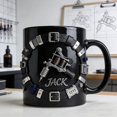 跨境外贸新款个性纹身艺术家马克杯 Personalized medical-themed