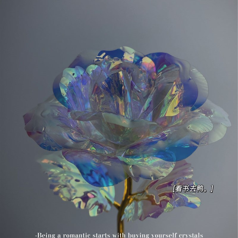 极速重要的不是花 而是仪式感金箔炫J彩变色玫瑰花 高颜值情