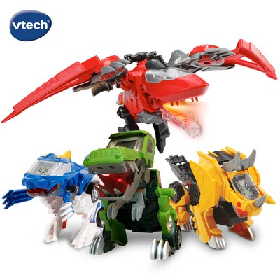 vtech伟易达变形恐龙机器人第五代守护者霸王龙三角龙翼龙玩具