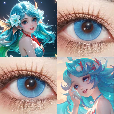 朵莉亚人鱼之歌cos美瞳日抛yuki夜蓝星王者荣耀动漫展隐形眼镜gt