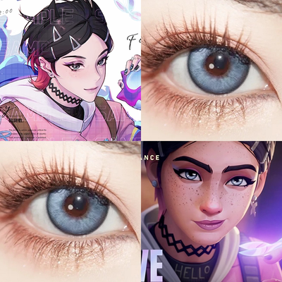 无畏契约暮蝶同款cos美瞳日半年yukicon破碎玩偶蓝显色官方正品gt