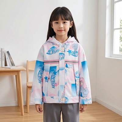 Abckids女童卡通连帽风衣春秋