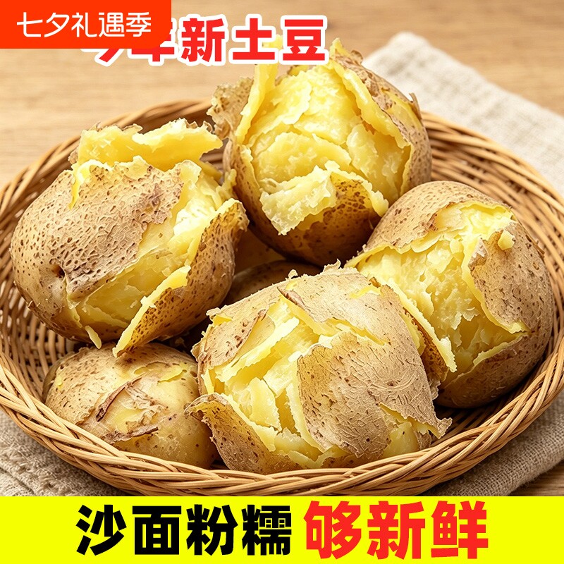 土豆定西甘肃沙面新鲜大个老品种洋芋马铃薯粉糯开花农家自种