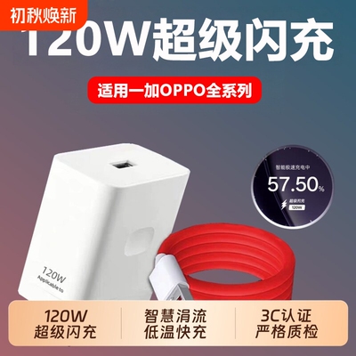 120W超级闪充头一加充电器适用10Pro手机1+9pro快充ace6/7/8t/9正品oneplus充电80Warp快充typec数据线原装