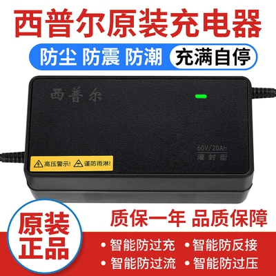 西普尔电动车电瓶充电器48V12Ah20AH32ah60三轮48伏3安4A灌胶防雨