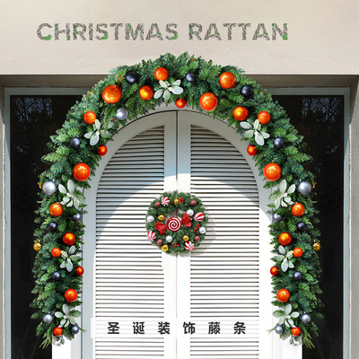 迷饰圣诞节装饰品加密藤条门挂