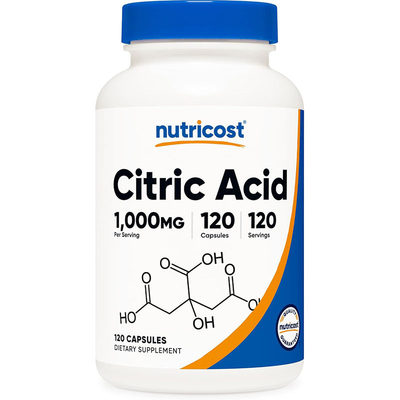 现货美国nutricost Citric Acid 柠檬酸1000mg*120粒胶囊